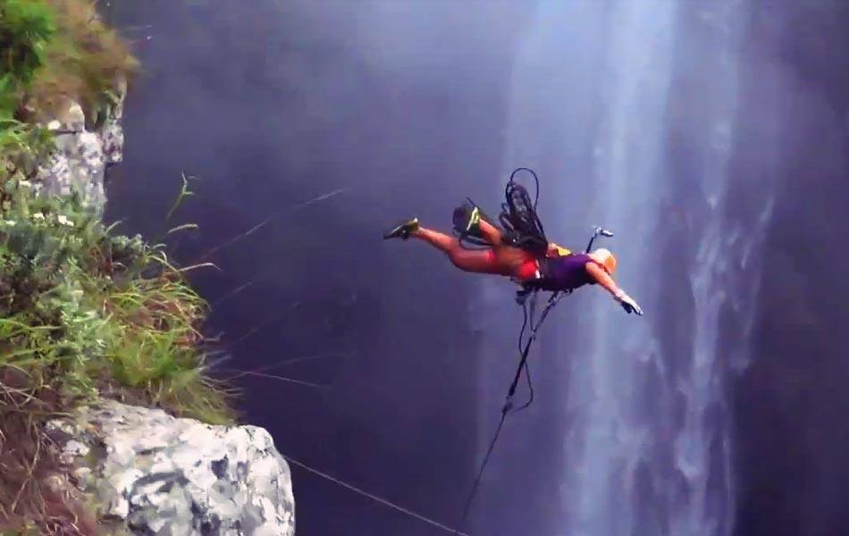 Would You Like To Rope Swing Bungee Jump Into A Waterfall? - fascinately